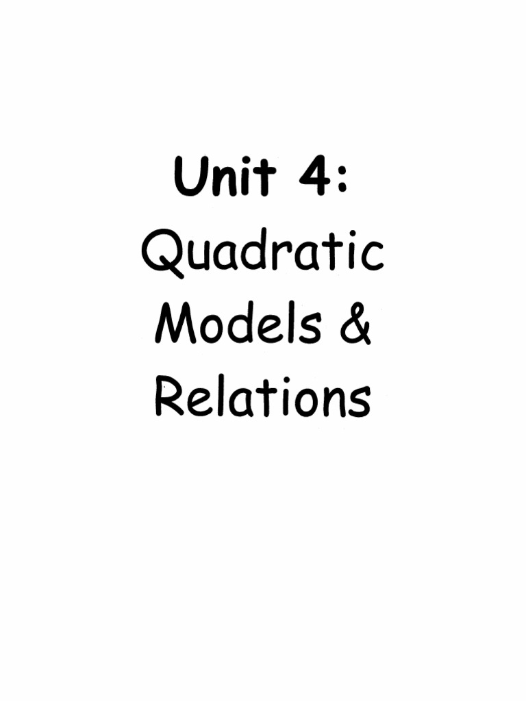 Fall 2022 FULL MPM2D1 Course Pack Altered For UHS - Unit 4 | PDF