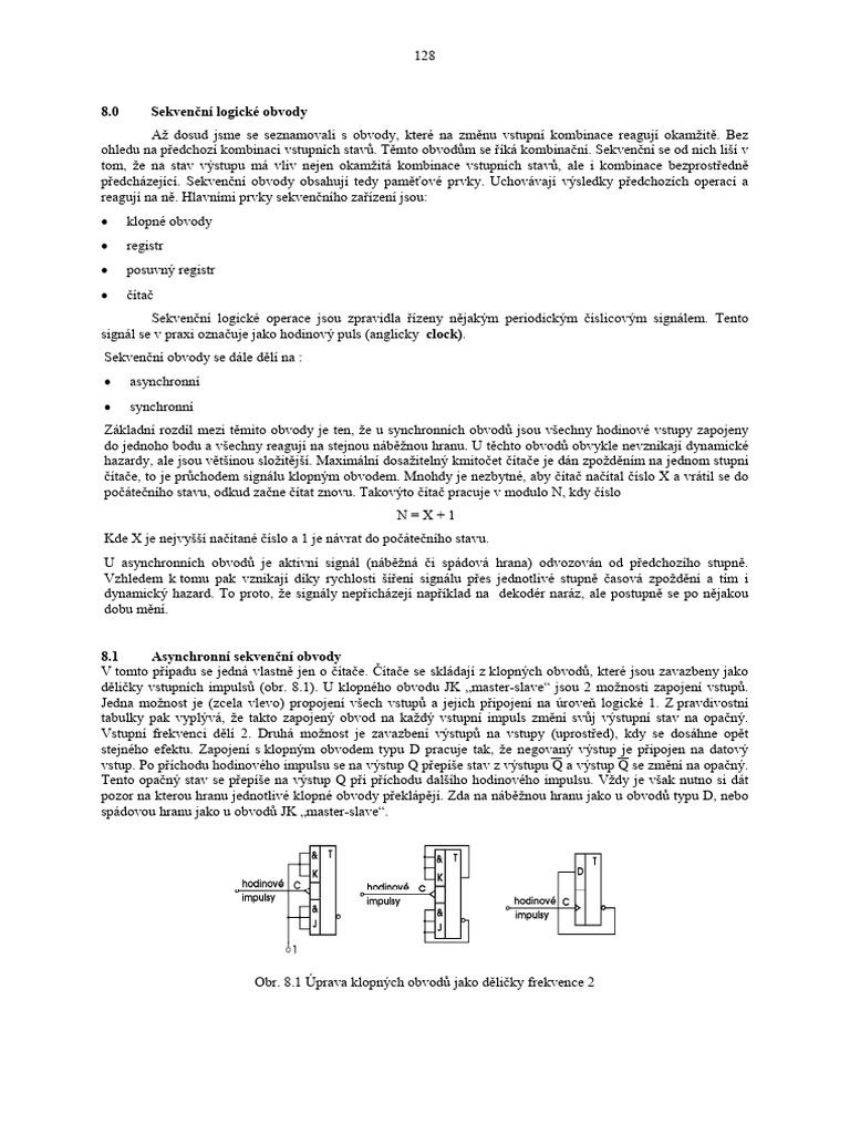 8.0 Sekvenční Logické Obvody | PDF