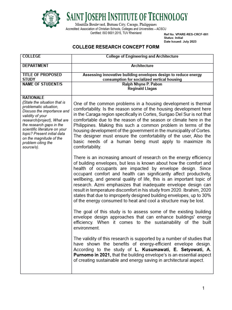 Revised-College-Research-Concept-Form 2.0 | PDF