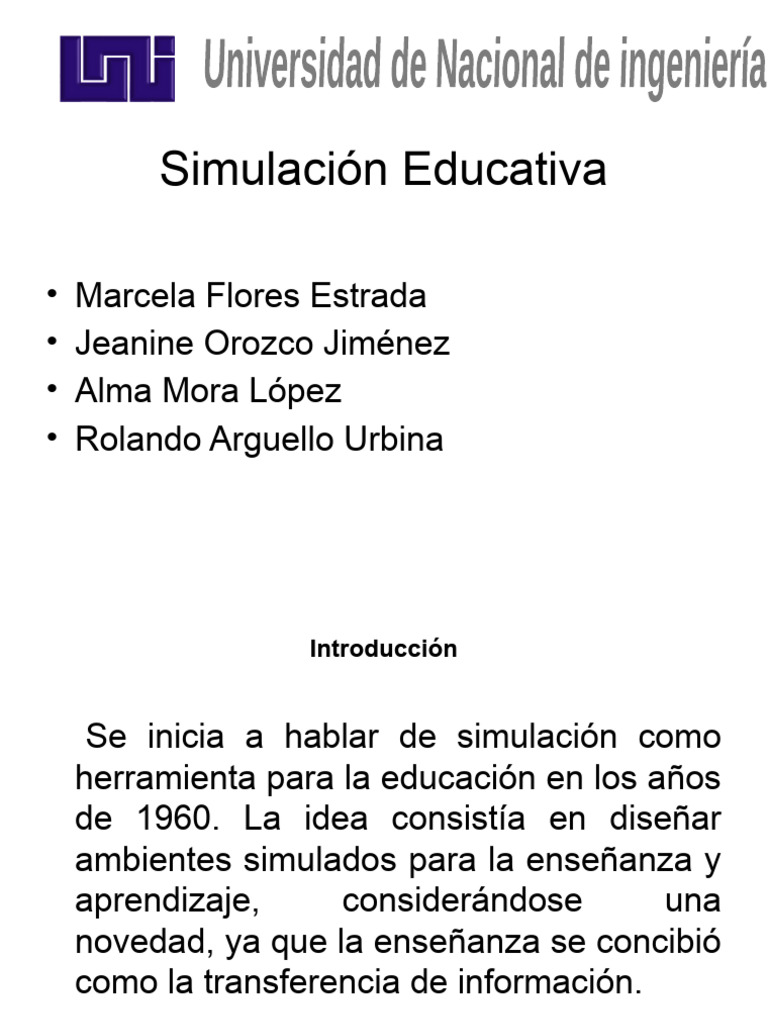 Simulacion Educativa | PDF