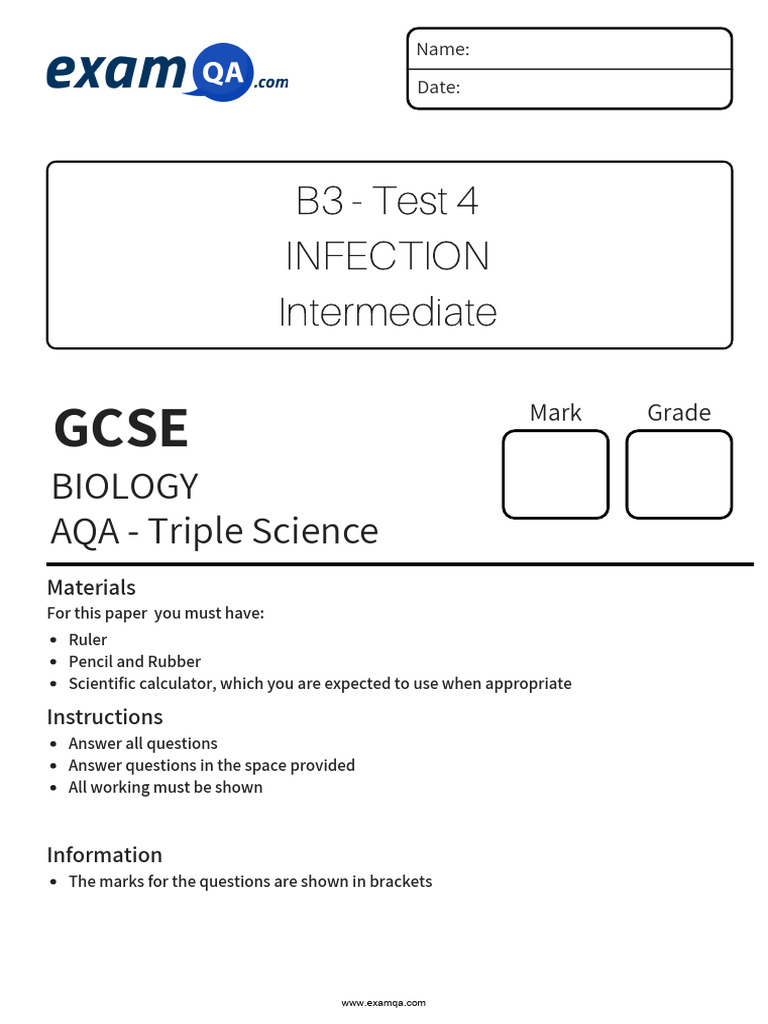 Biology Worksheets - Infection and Response | PDF | Virus | Infection