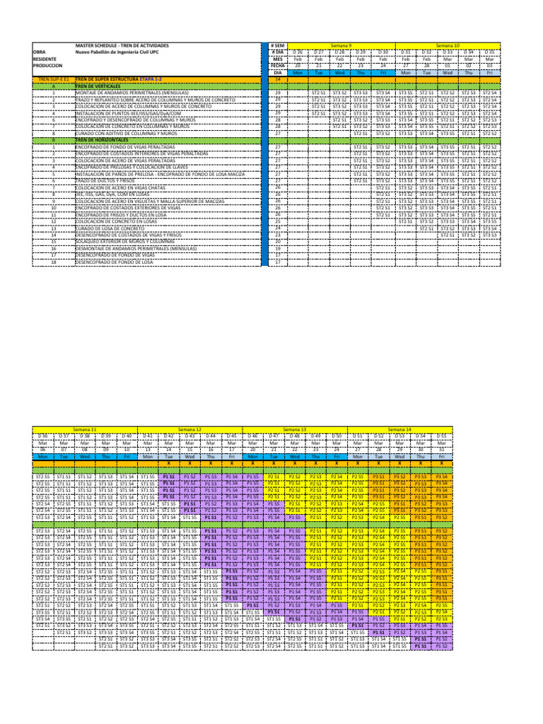 1 Master Schedule.xlsx | PDF