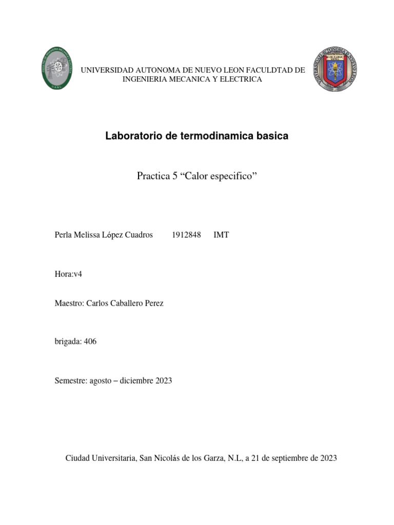 Reporte Practica 5 - Termo Basica | PDF