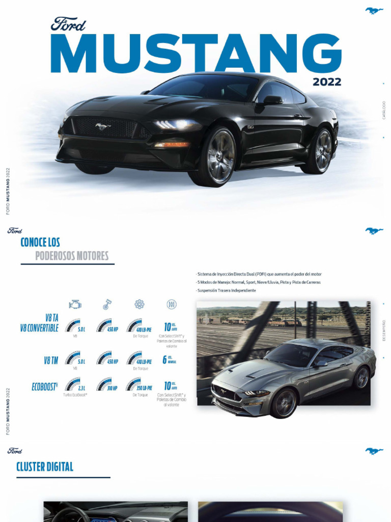 Ford Mustang 2022 Catalogo Descargable | PDF | Coche | Fabricantes de ...