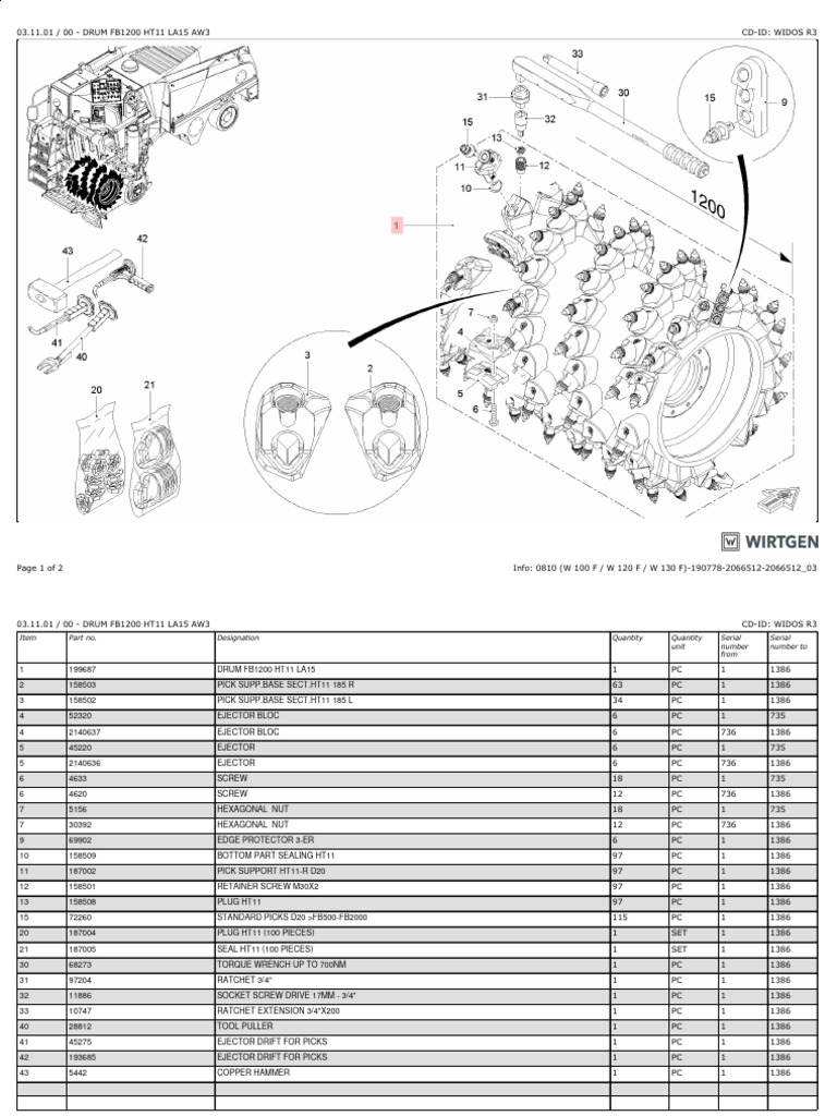 Tambor FB1200 HT11 La15 - W100F - H11 - 1.2MT | PDF | Machines | Tools