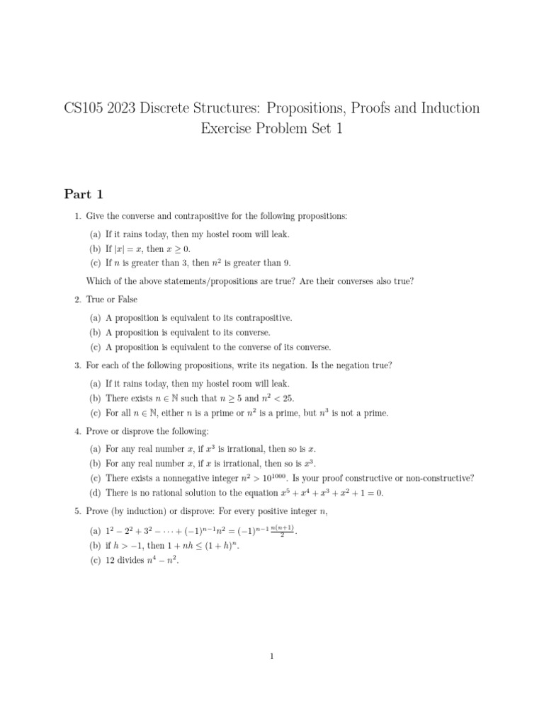 Cs105 Problem-Sheets Merged | PDF | Set (Mathematics) | Mathematics