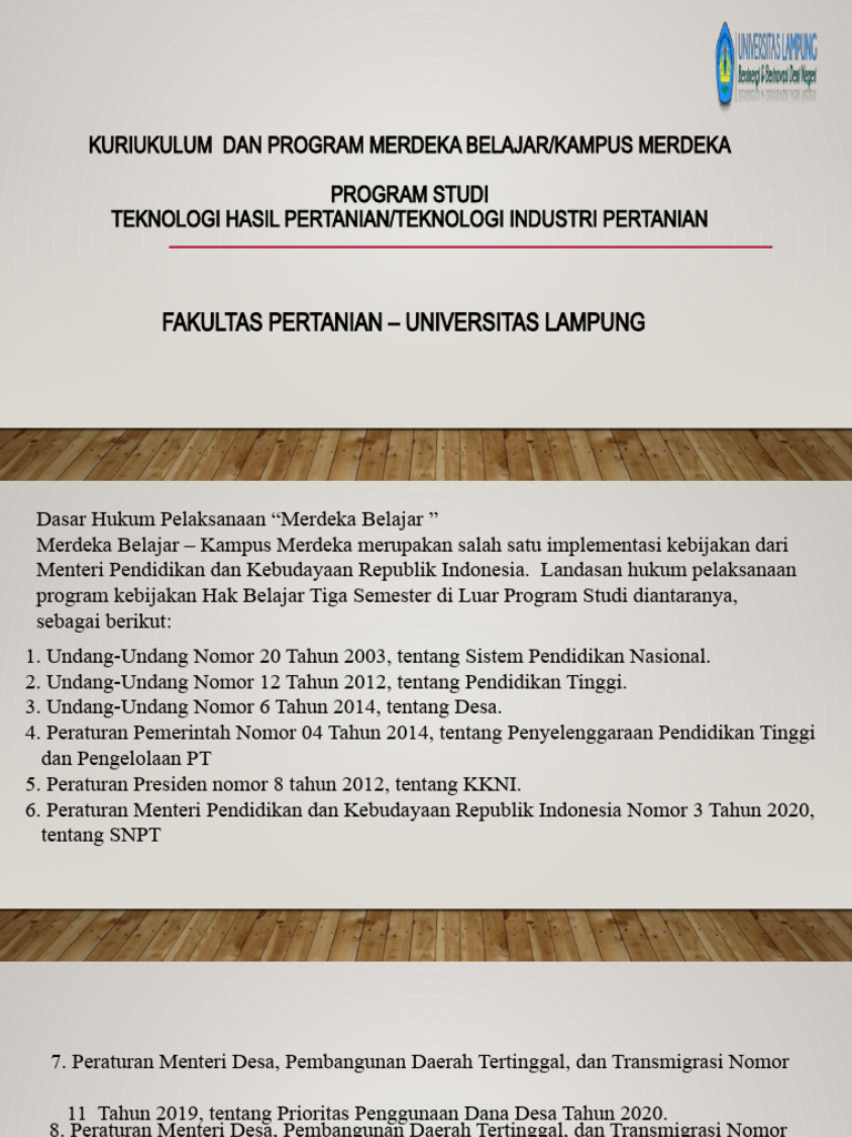 Kurikulum Merdeka Belajar THP Unila | PDF