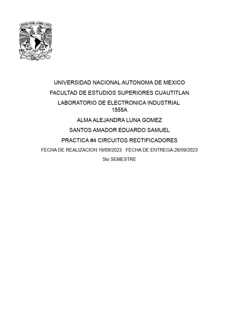 Practica Numero 4 Circuitos Rectificadores | PDF | Rectificador ... Practica Numero 4 Circuitos Rectificadores | PDF | Rectificador ...