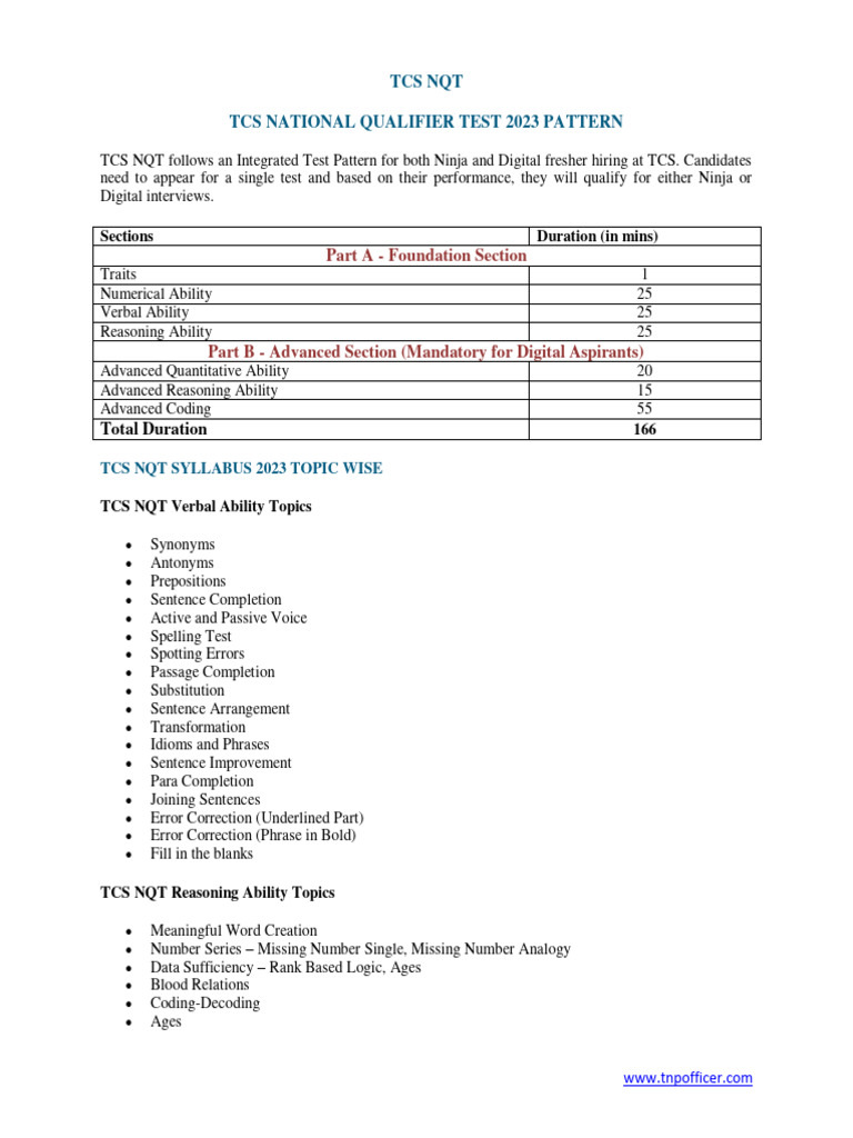 TCS NQT | PDF | Numbers | Mathematics
