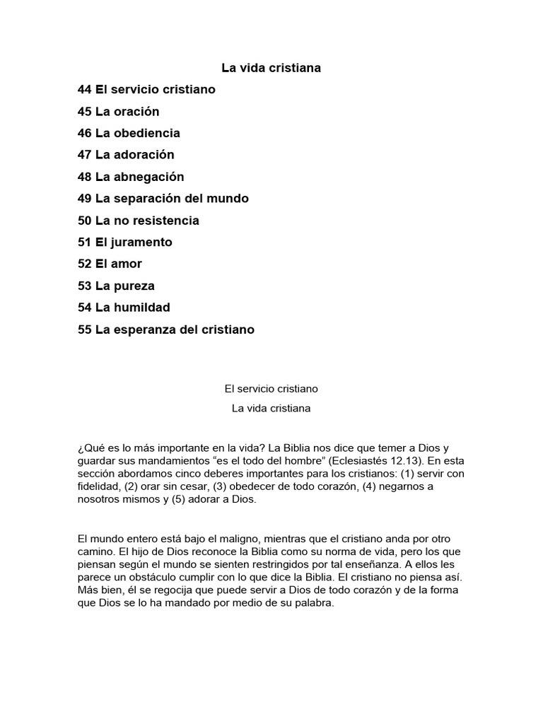 La Vida Cristiana | PDF | Oración | Cristo (título)