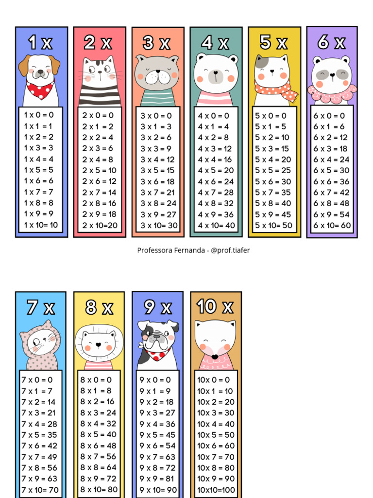 Tabuada Animais | PDF