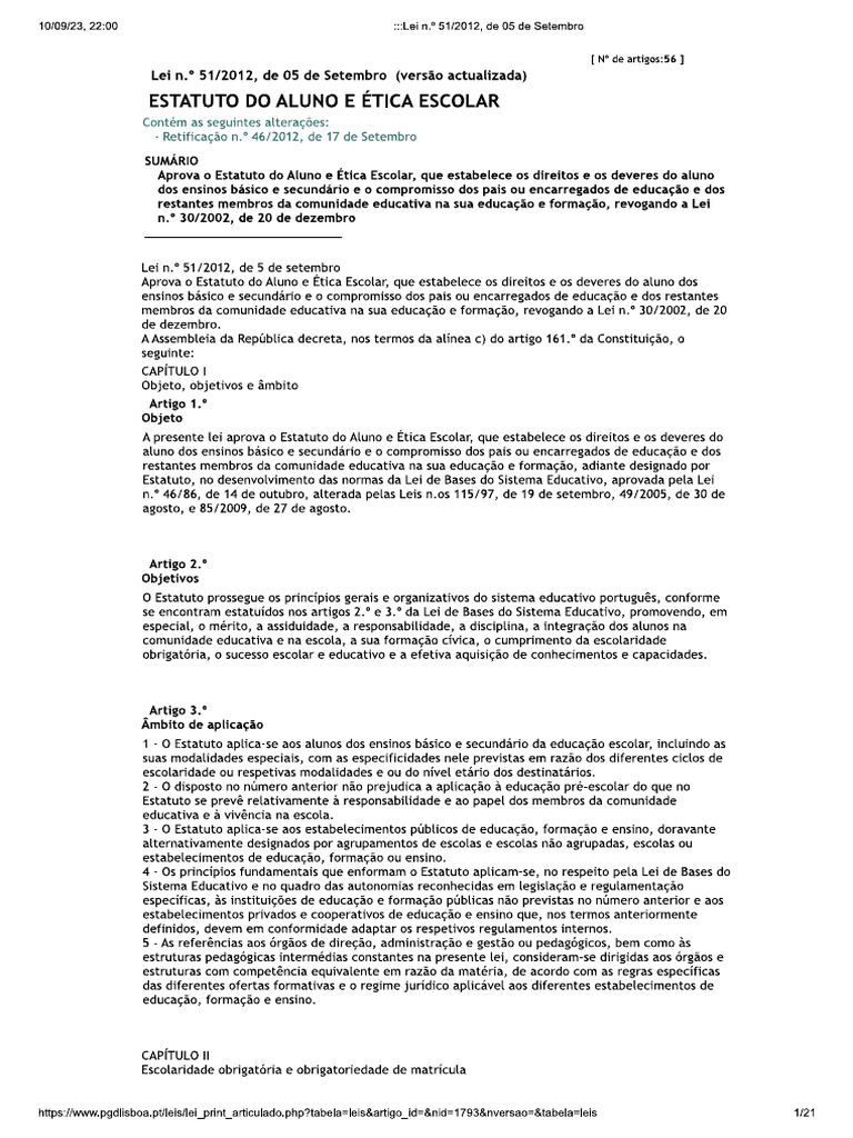 Estatuto Do Aluno | PDF