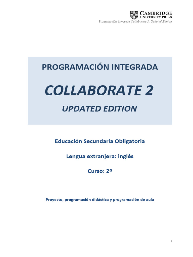 Programacion Integrada Collaborate Updated 2 Lomloe | PDF