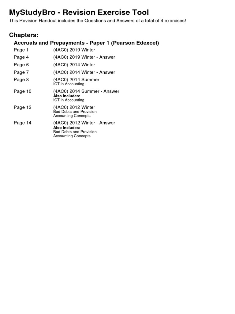 Exercises 2 | PDF | Expense | Income Statement
