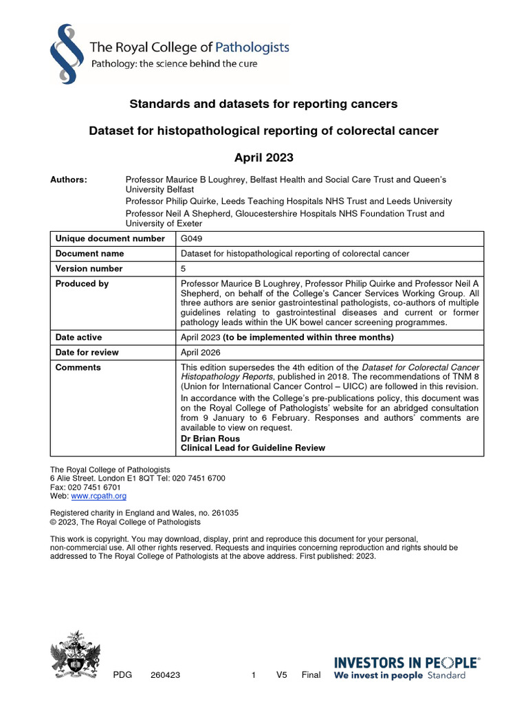 Histopathological Reporting of Colorectal | Download Free PDF ...