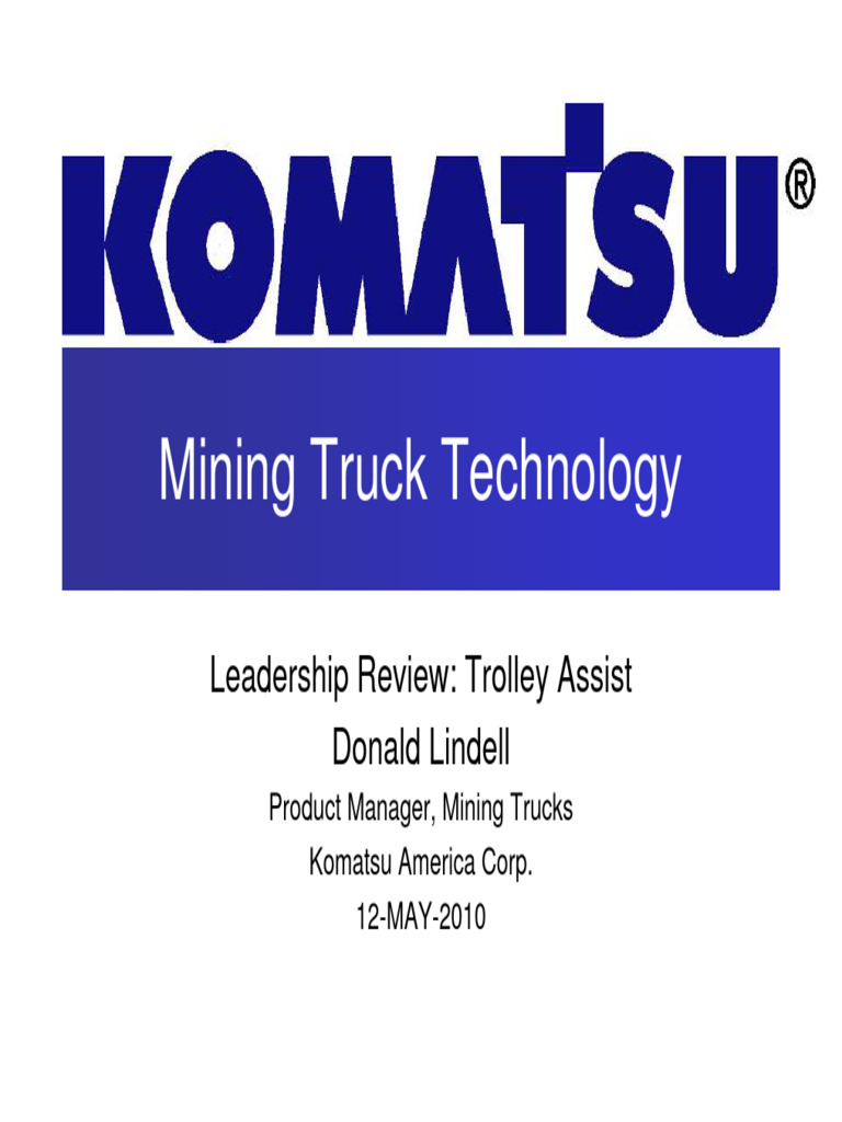 Mining Truck Technology: Leadership Review: Trolley Assist Donald ...