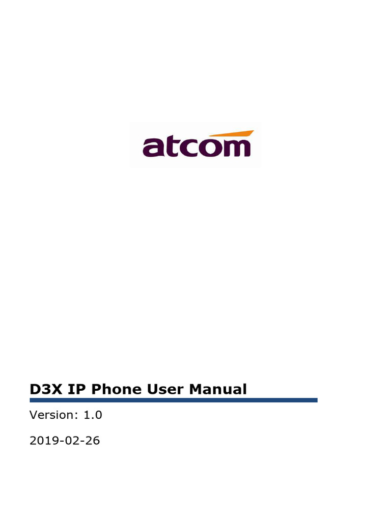 D3X User Manual | PDF | Telephone | Session Initiation Protocol