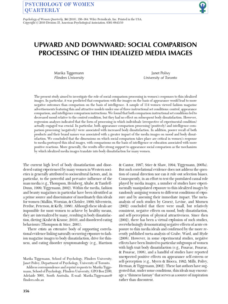 Upward and Downward Social Comparison Processing of Thin Idealized ...