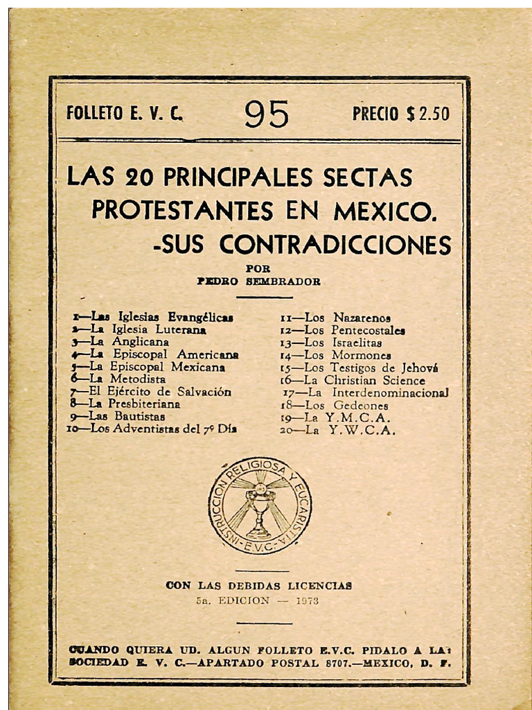 E.v.C. - 095 - 20 Sectas Protestantes en México | PDF