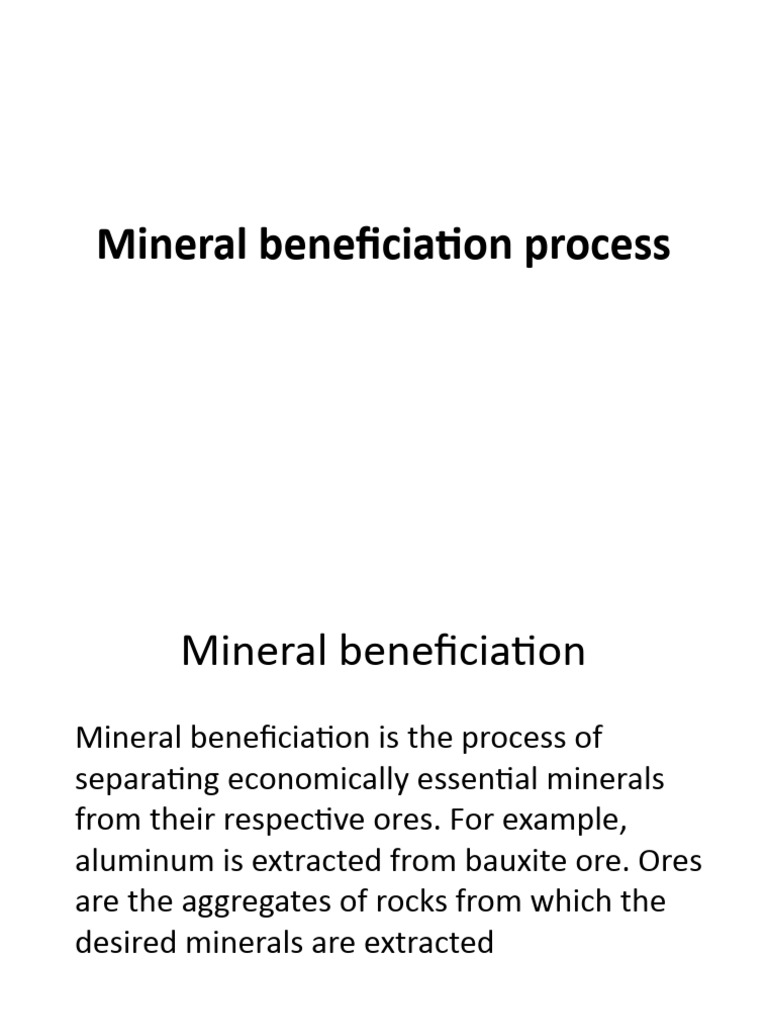 Overview of Mineral Beneficiation Process | PDF