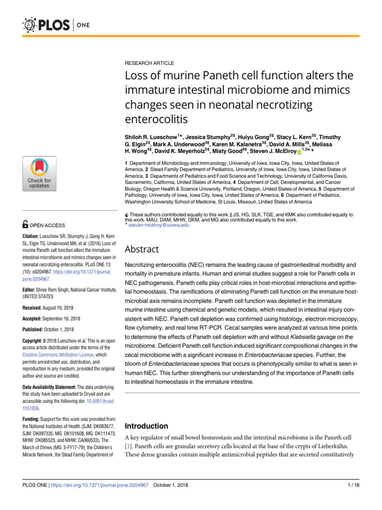 Paneth Cells Function