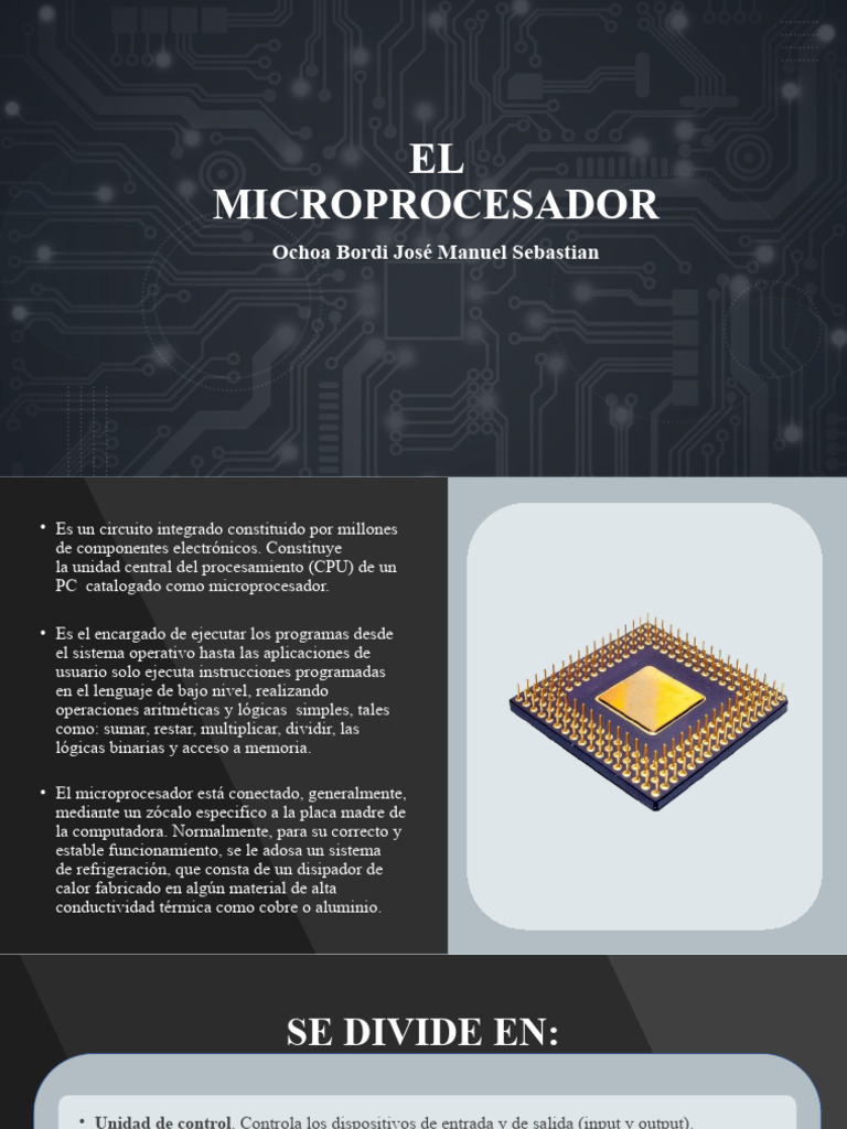 Componentes y Funciones del Microprocesador | PDF | Microprocesador ...