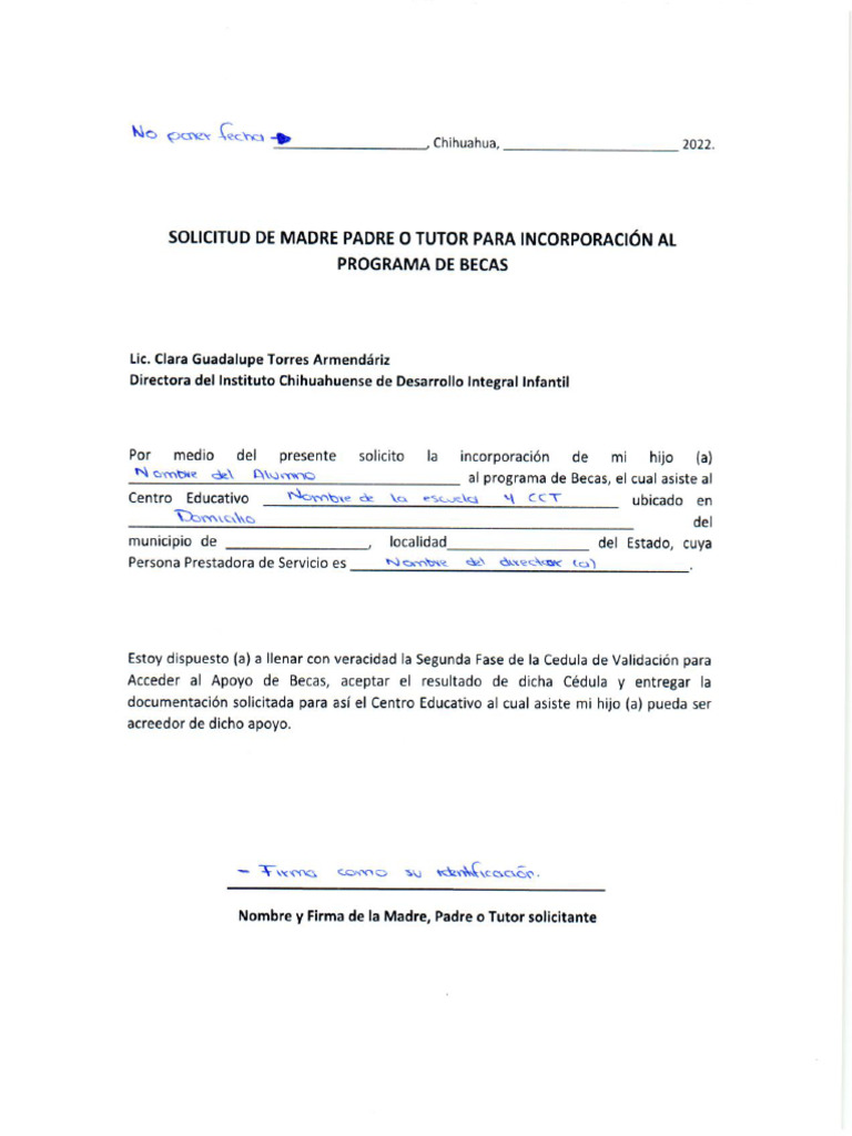 Ejemplo de Solicitud de Incorporación | PDF