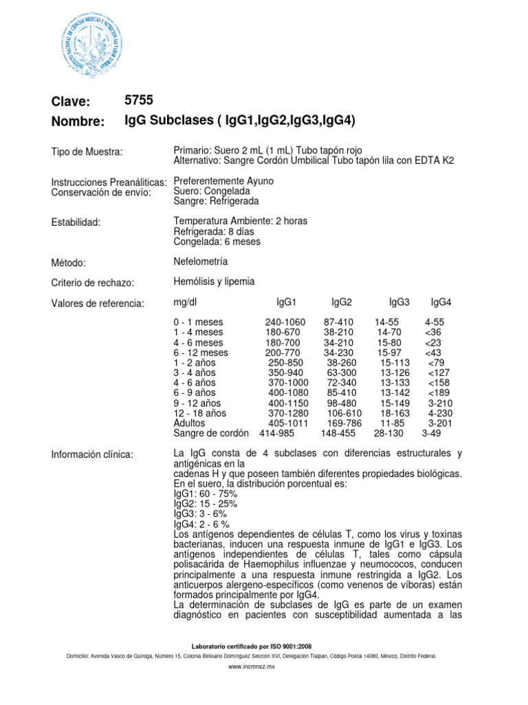 Subclases de IgG y su relevancia clínica | PDF | Inmunoglobulina G ...