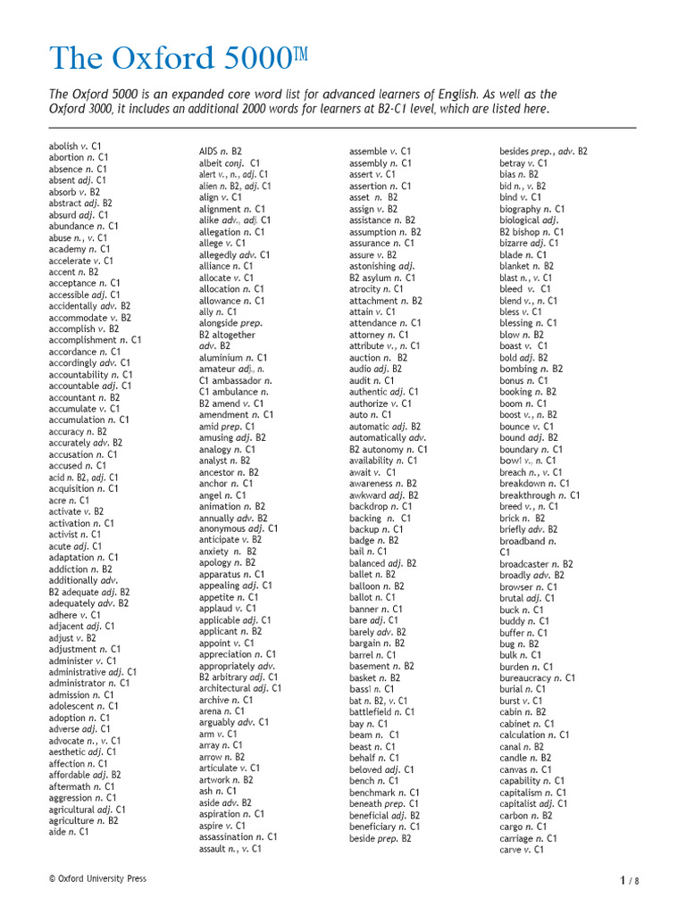 The Oxford 5000 | PDF