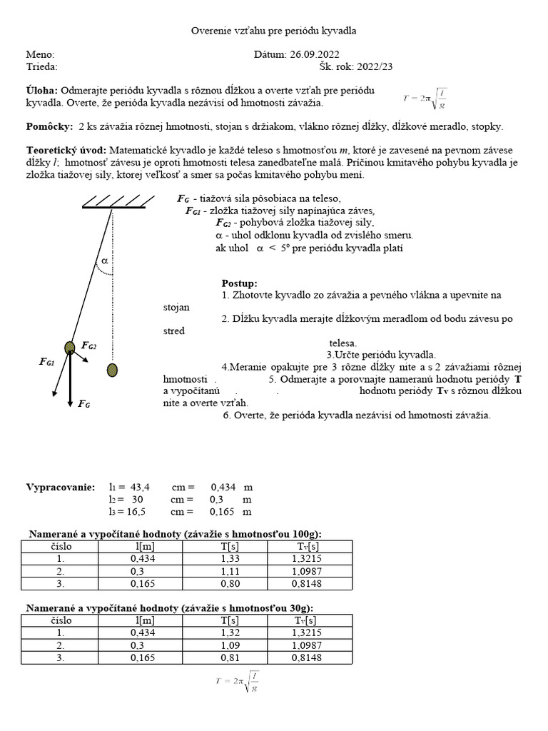 prot. fyz. kyv2 | PDF