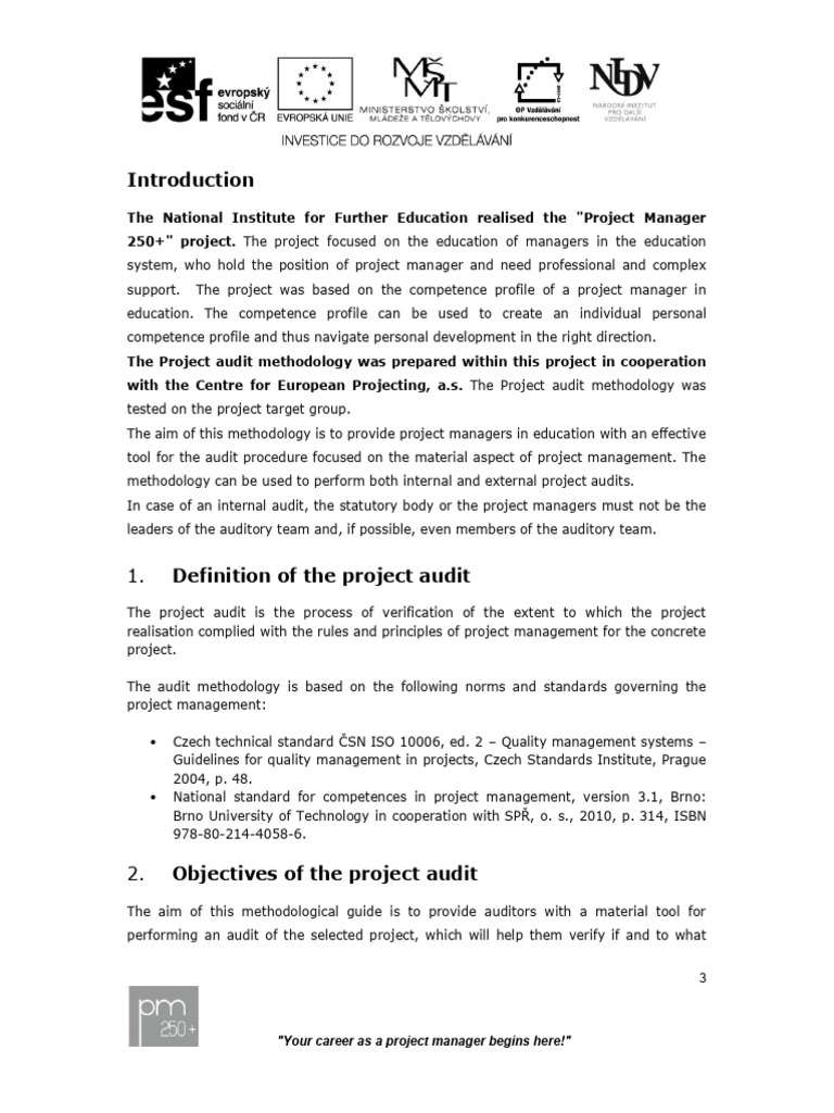 Project Audit Methodology | PDF | Audit | Project Management