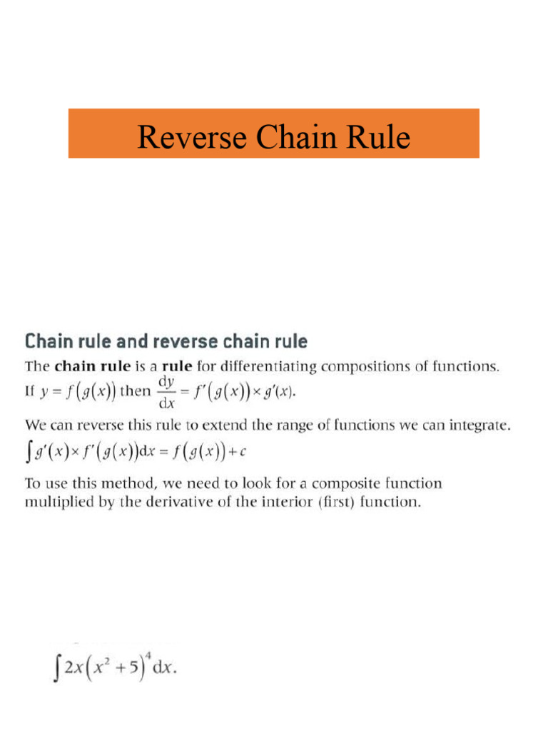 Understanding the Reverse Chain Rule | PDF