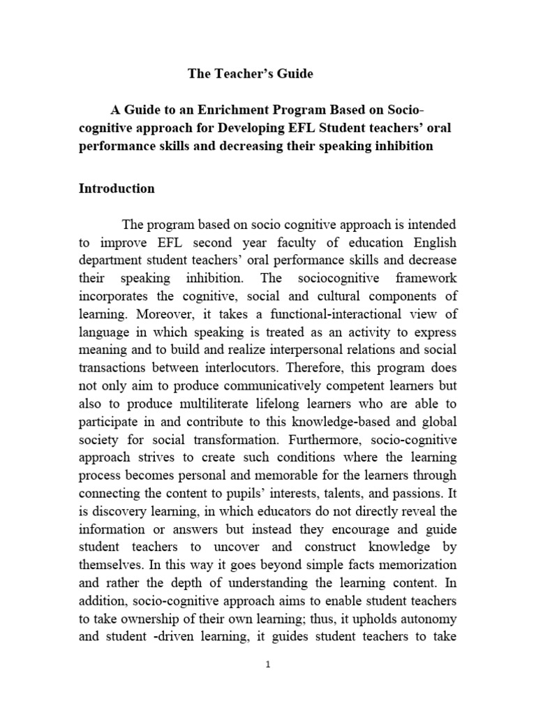 The Teacher Guide | PDF