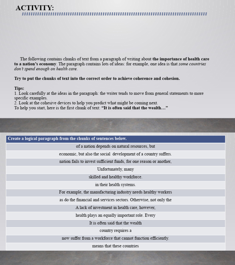 Activity Coherence and Cohesion | PDF