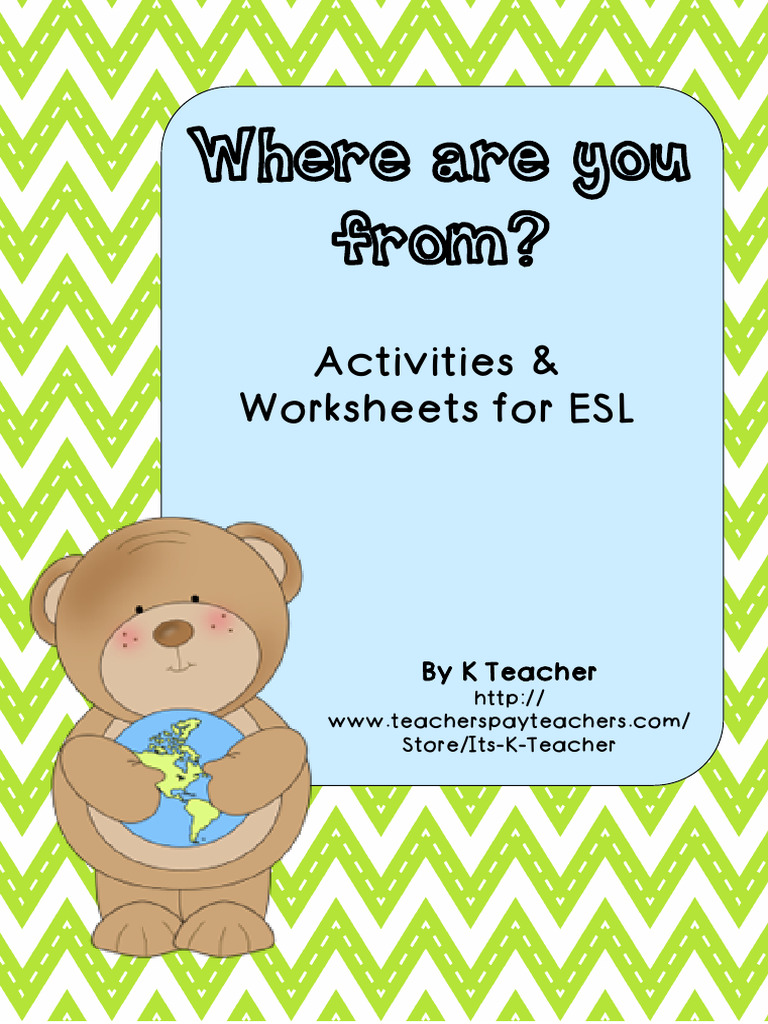 Where Are You From?: Activities & Worksheets For ESL | PDF