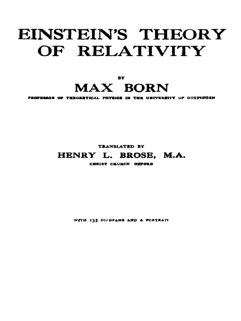 Born - Einstein's Theory of Relativity-Dover Publications (1962) | PDF