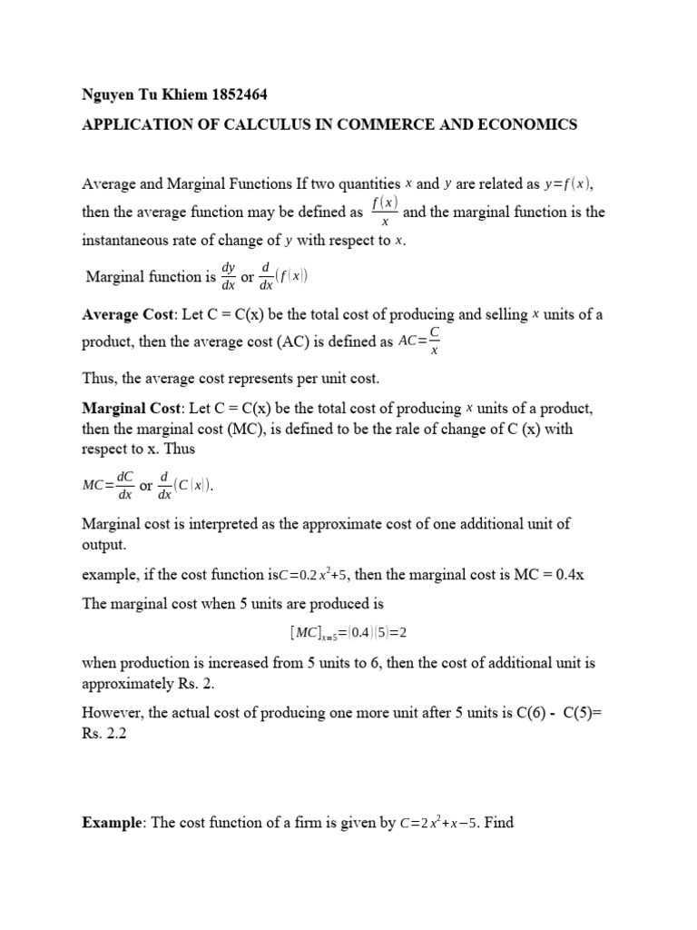 Calculus Project | PDF