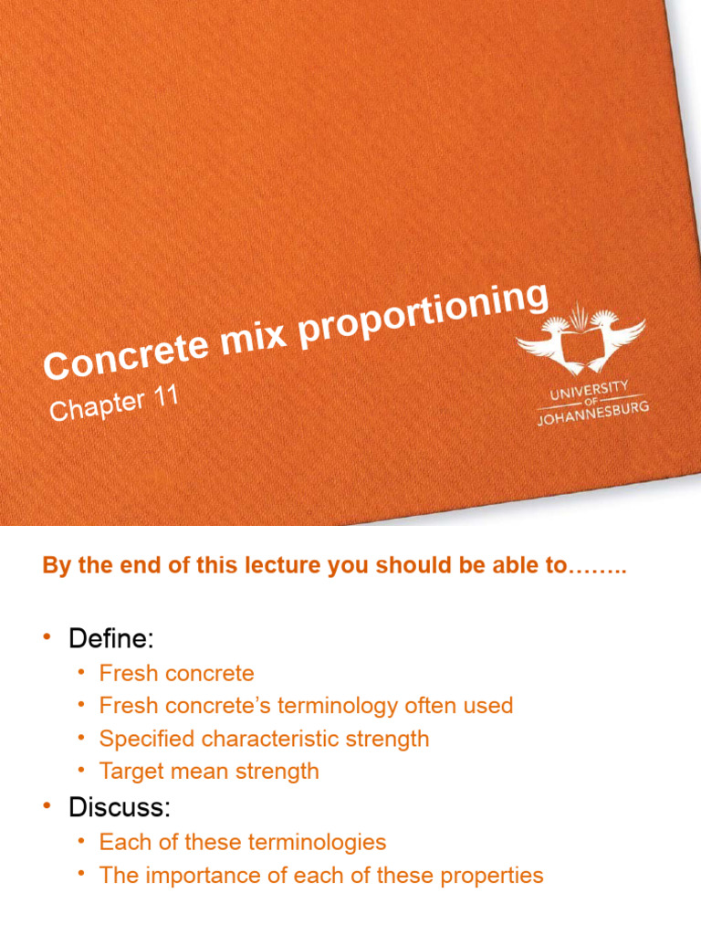 Lecture 5 Mix Proportioning | PDF | Concrete | Density
