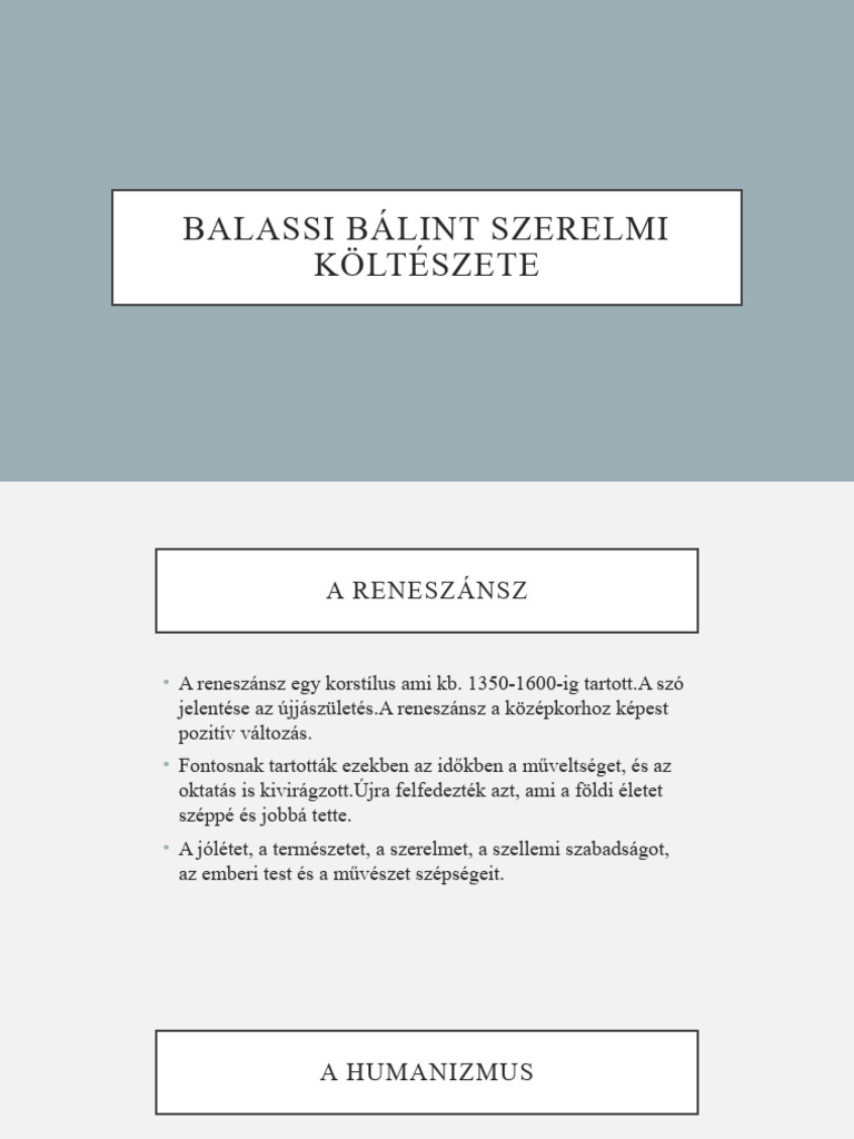 Balassi Szerelmi Költészete | PDF
