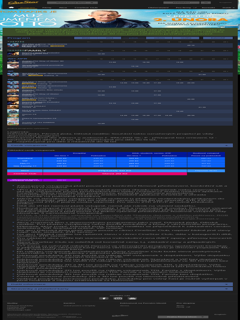 Program - CineStar Praha - Černý Most | PDF