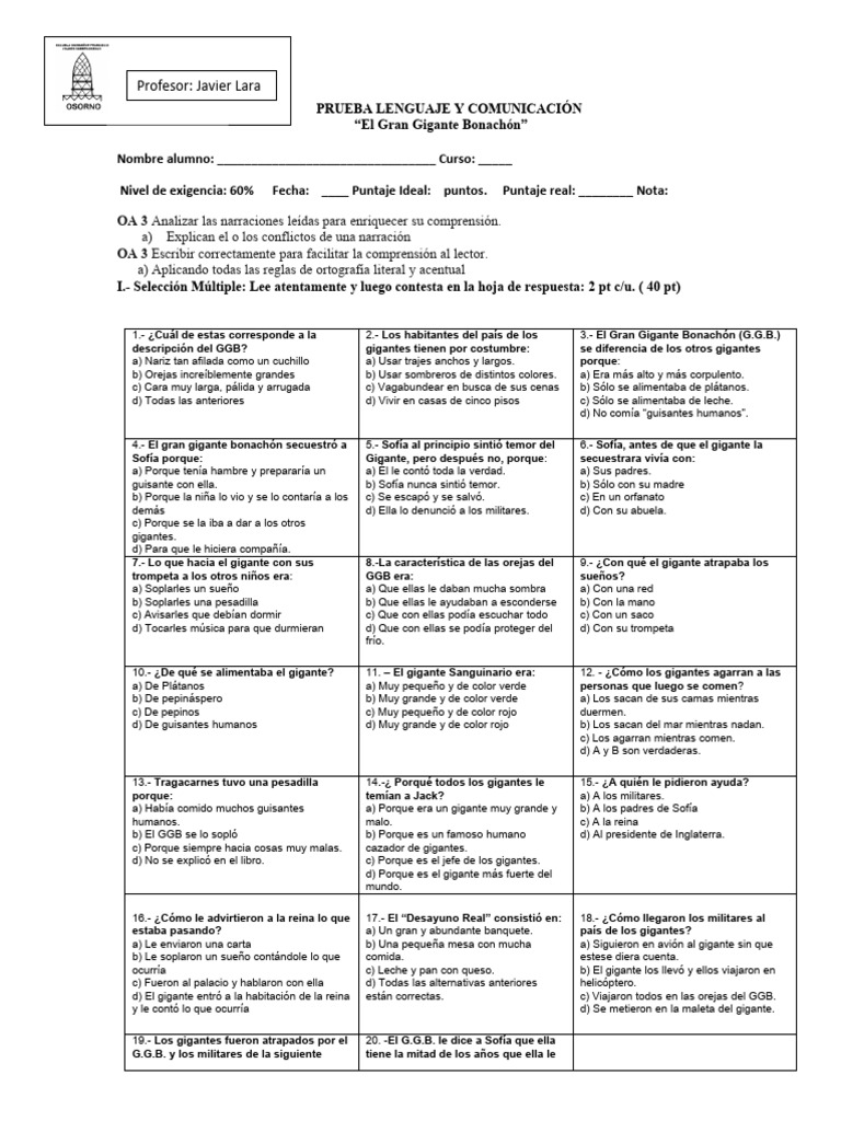 El Gran Gigante Bonachón | PDF