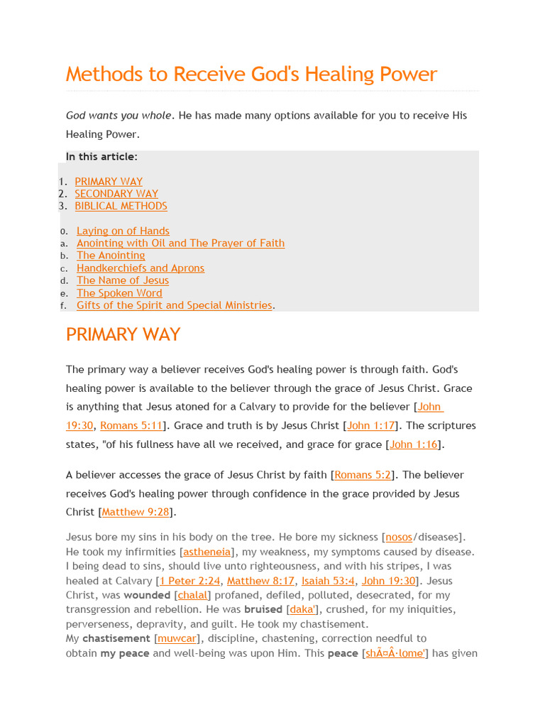 Believers' Guide to Divine Healing | PDF | Religion & Spirituality