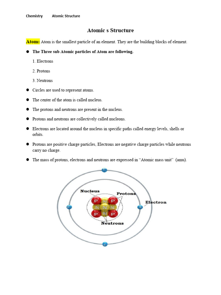 Atomic Structure | PDF | Atoms | Ion
