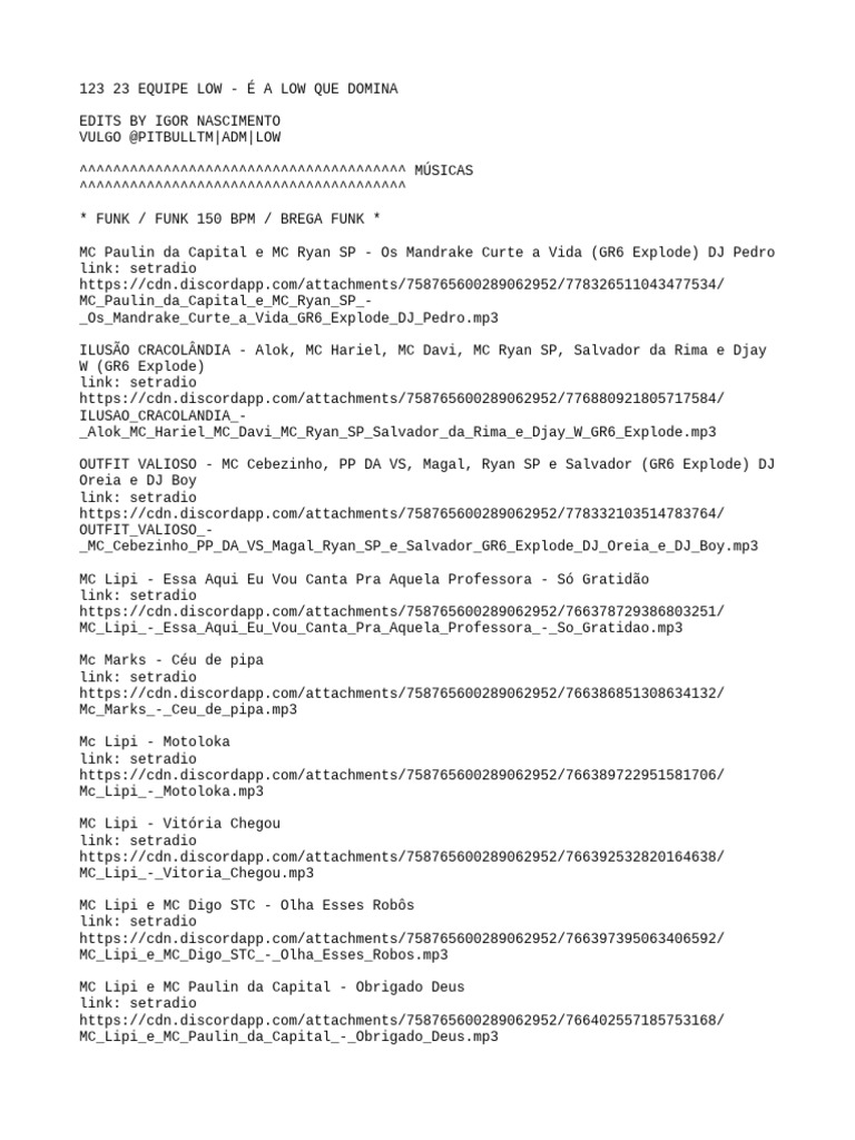 Pack Musicas Mta 800msc | PDF | Popular Music | Musicians