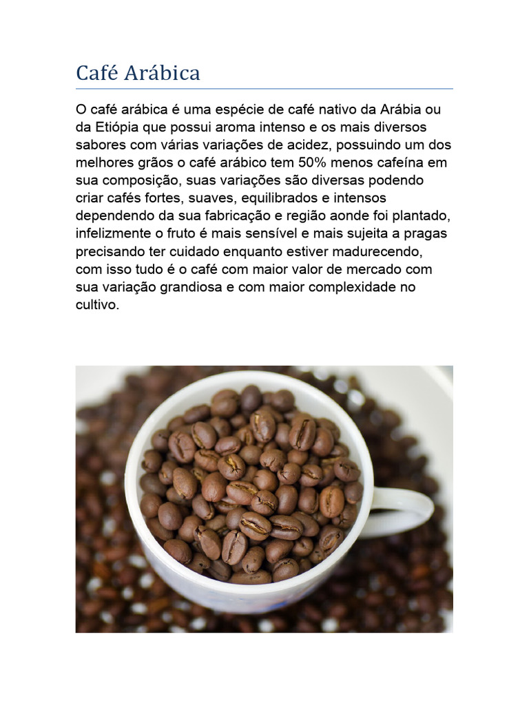 Café Arábica | PDF | Gastronomia, comida e vinho | Casa e Jardim