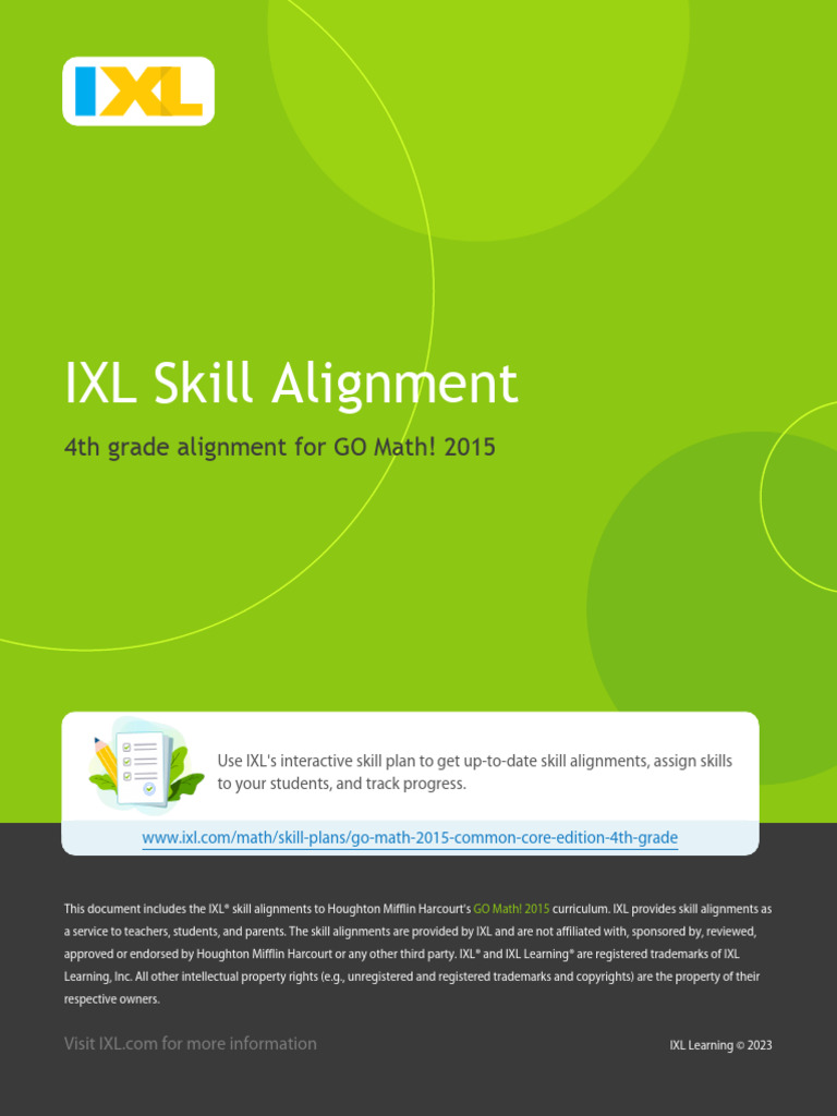 IXL Math GO Math 2015 Common Core Edition 4th Grade | PDF