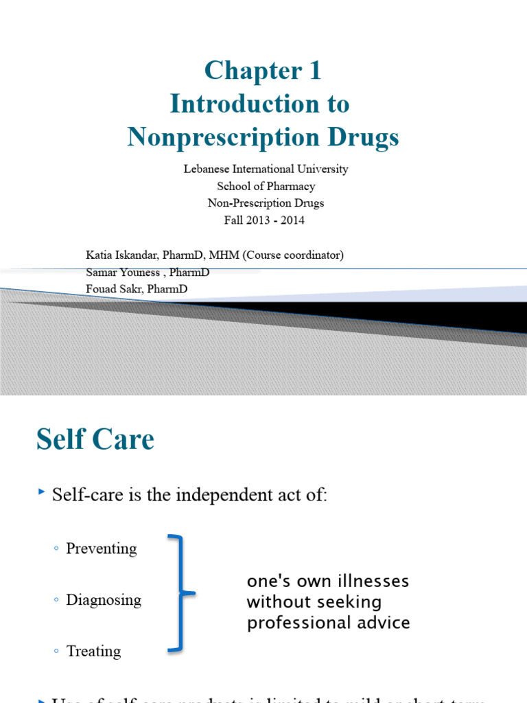 Introduction To Nonprescription Drugs | PDF | Over The Counter Drug ...