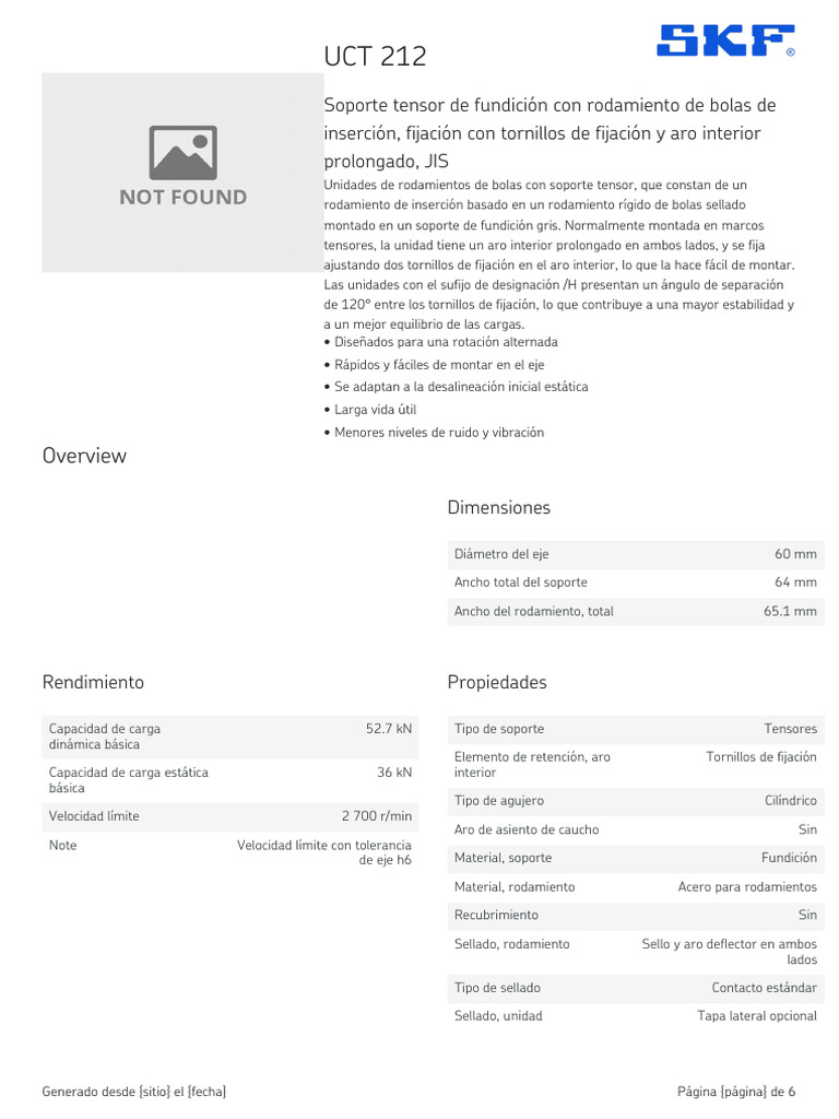 SKF UCT 212 Specification | PDF
