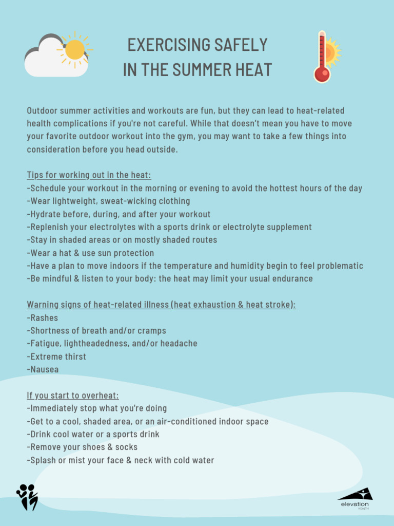 Safely Exercising in The Heat | PDF