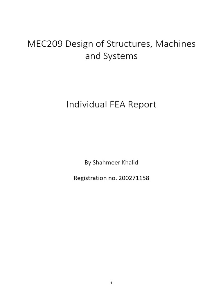 Individual FEA Report | PDF | Strength Of Materials | Finite Element Method